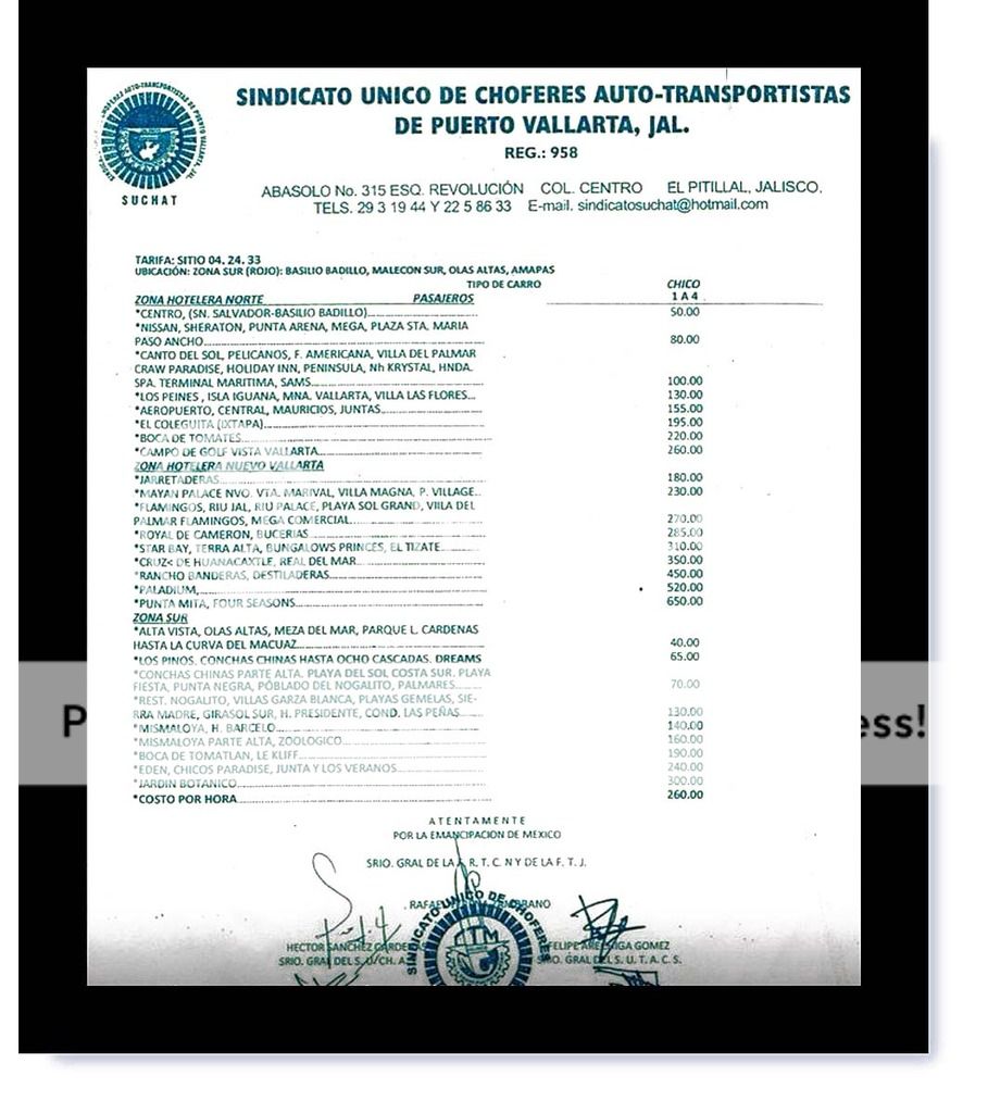 Taxi rates - Puerto Vallarta Forum - Tripadvisor